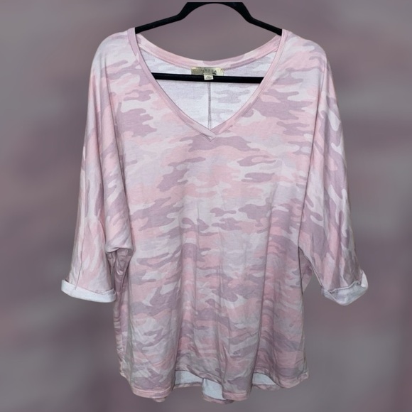 Misia | Tops | Misia Light Pinkpurple Camo Dolman Top | Poshmark